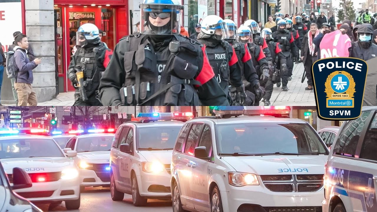 Montréal | Police Riot Squad Deploy to Protest With Officers on Foot ...