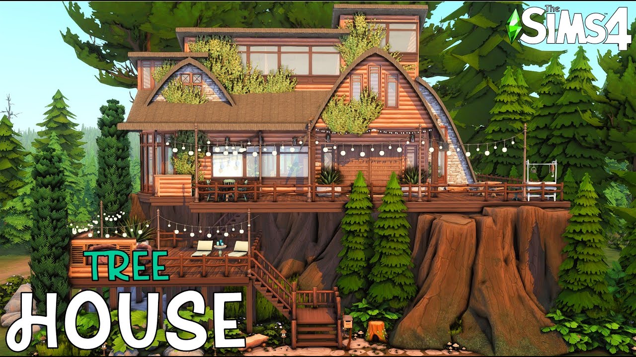 🌳🏠Building a cosy treehouse cabin in the Sims 4 - with No CC!! - YouTube