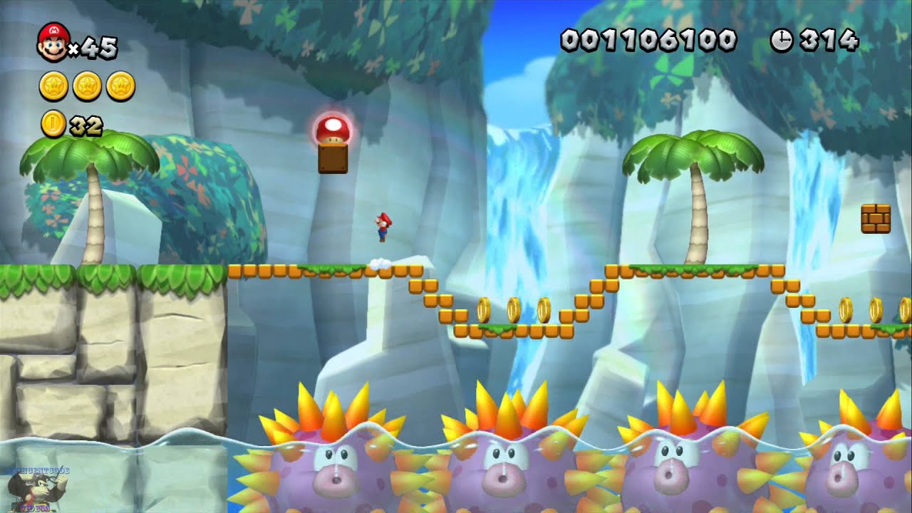 NSMBU - World 3 - Sparkling Waters - COMPLETE - YouTube