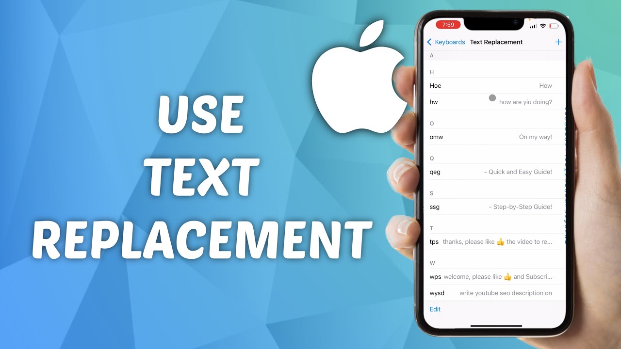 How to Use Text Replacement on iPhone Keyboard - YouTube