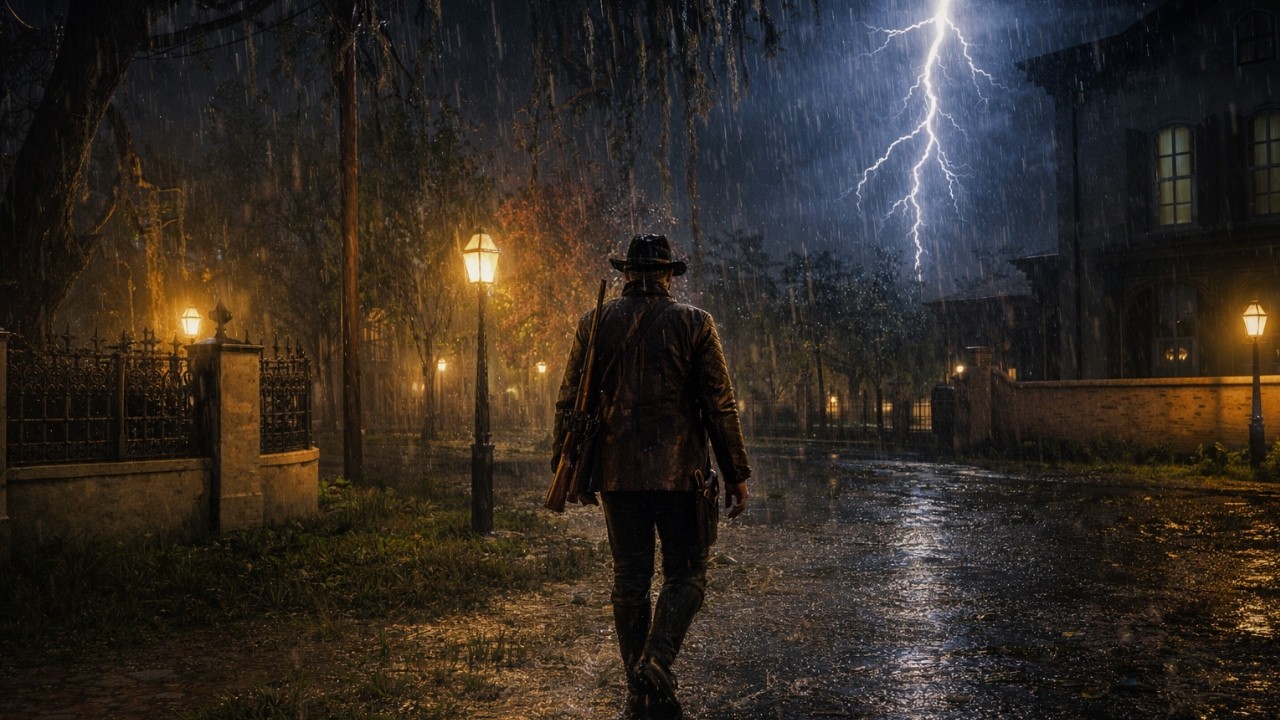 Arthur Morgan Walking in Saint Denis Thunderstorm | RDR2 Night City ...