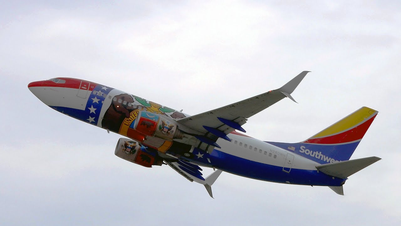Southwest Airlines Missouri One Departs Burbank - YouTube