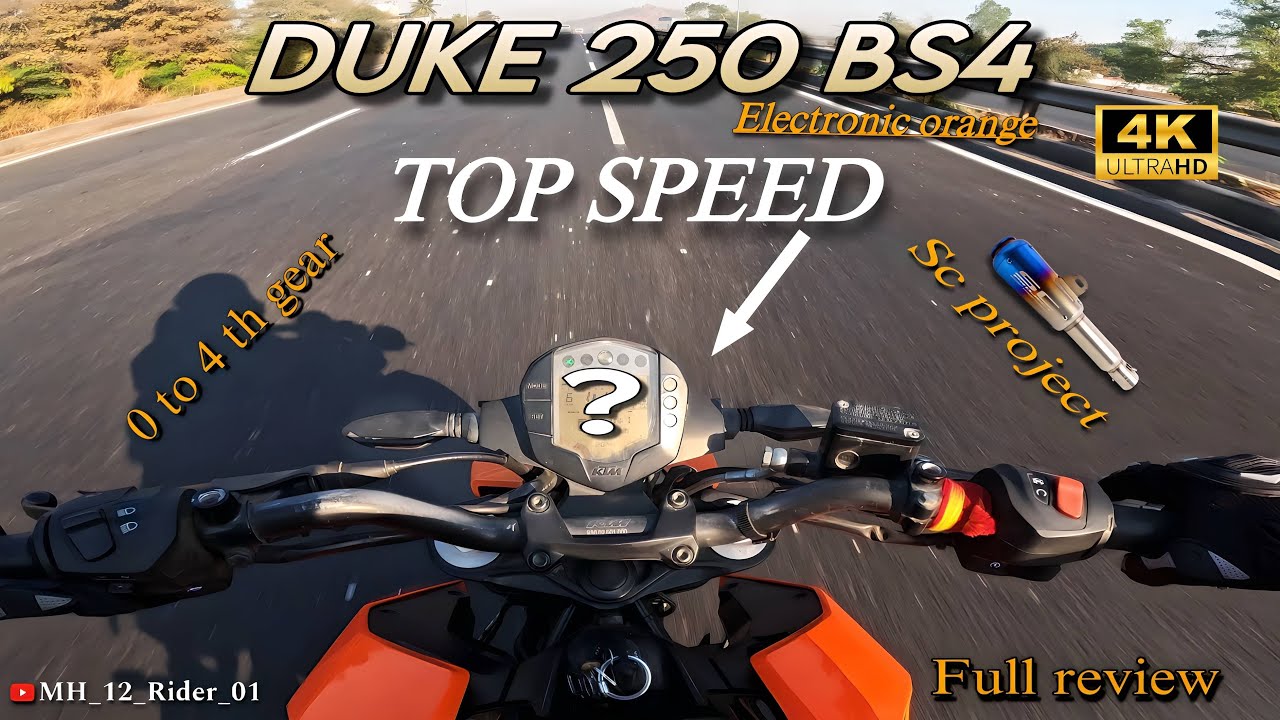 Duke 250 Bs4 🏍️ Top Speed Run and Full bike review 🏍️ - YouTube