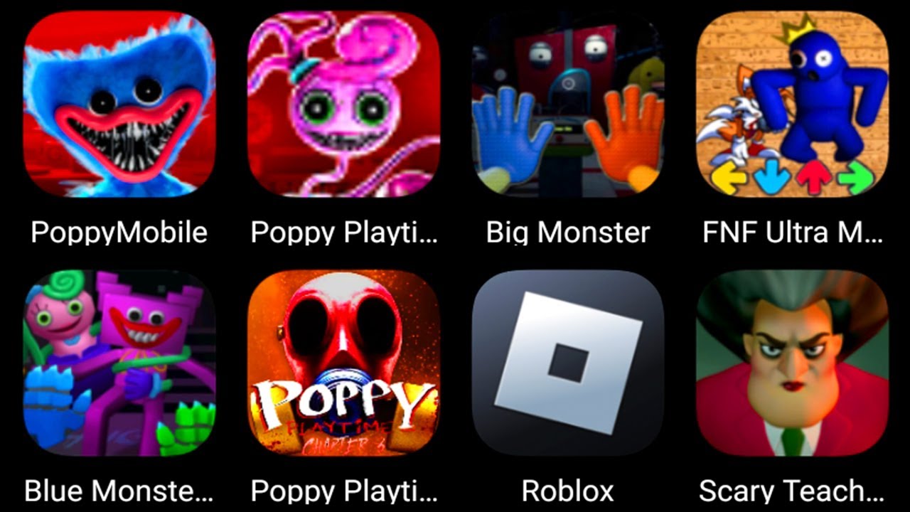 Mob Games,Poppy Playtime Mobile 1 & 2,Big Monster,Blue Monster Escape ...