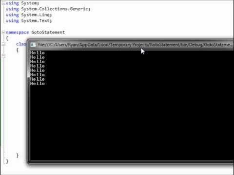 C# Tutorial 19 - Intro to Recursion: The Goto Statement - YouTube