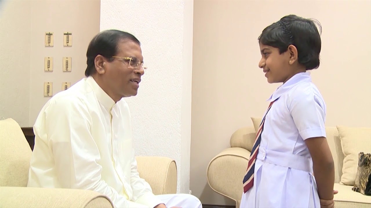President Maithripala Sirisena With Student - YouTube