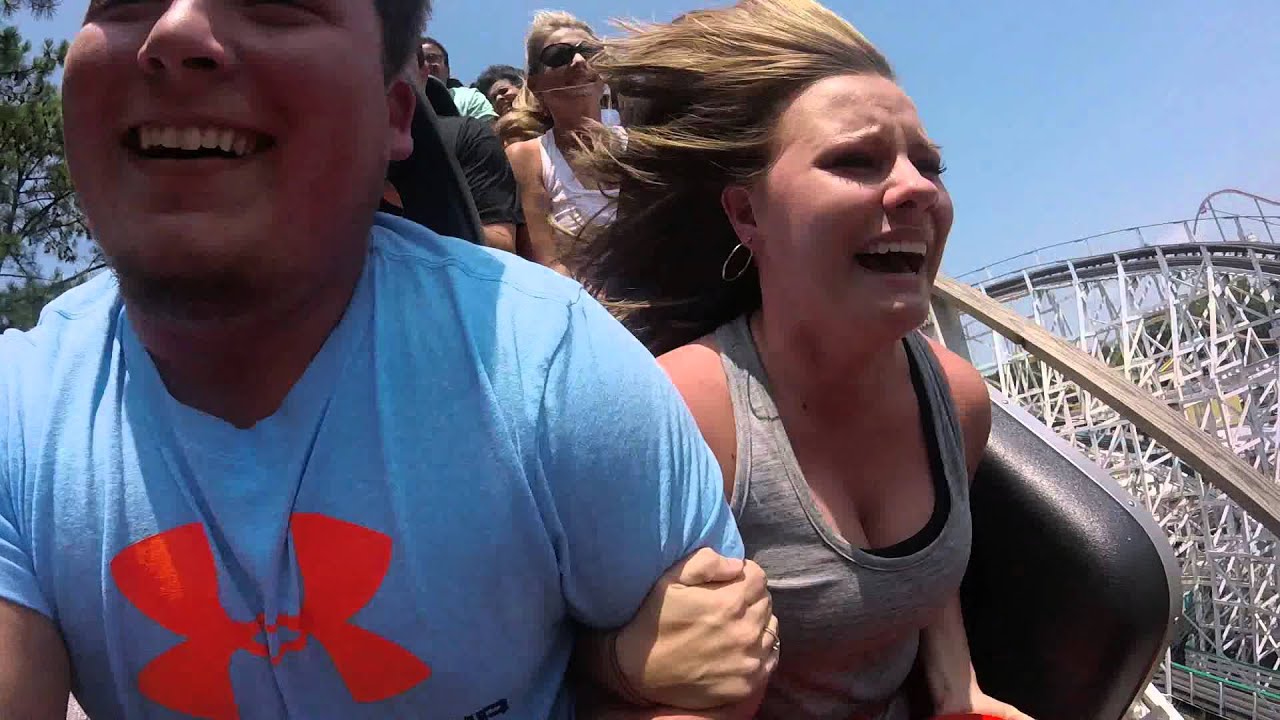 Girlfriends First Roller Coaster EVER! Great reaction! - YouTube