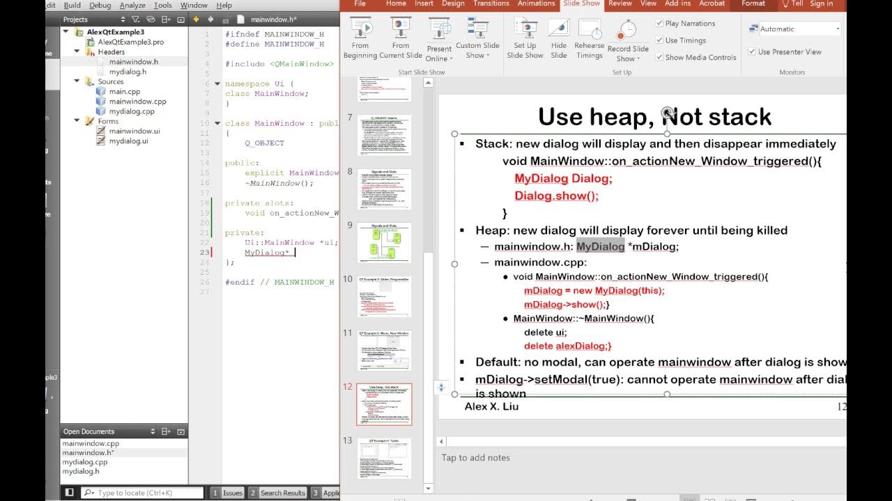 Alex X. Liu Software Design Pattern Course 34: GUI with QT Example 3 - YouTube