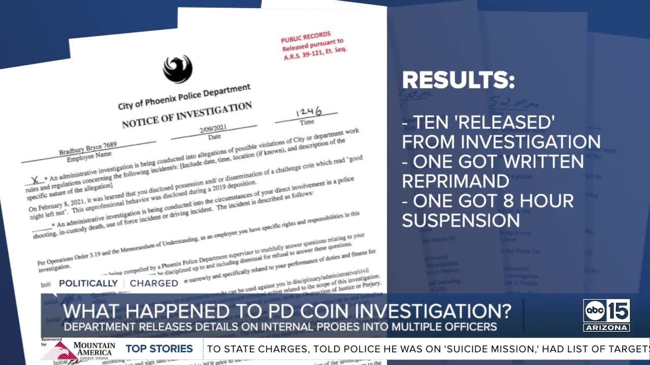 Phoenix disciplines three cops for challenge coin - YouTube