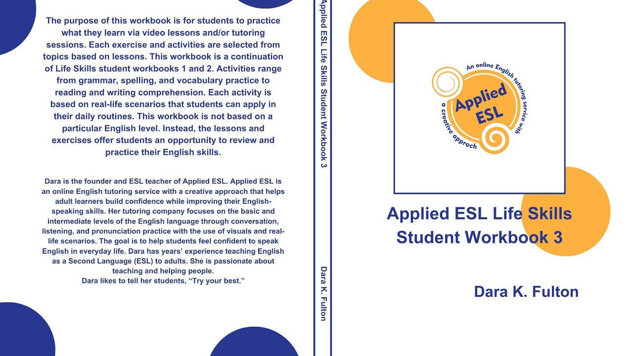 New workbook for ESL adult learners! The Applied ESL Life Skills student workbook 3 🥳 #esl #vlog ...