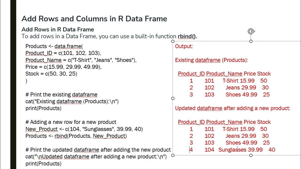 data frame part two module 1 -AIT 362 Programming in R - YouTube