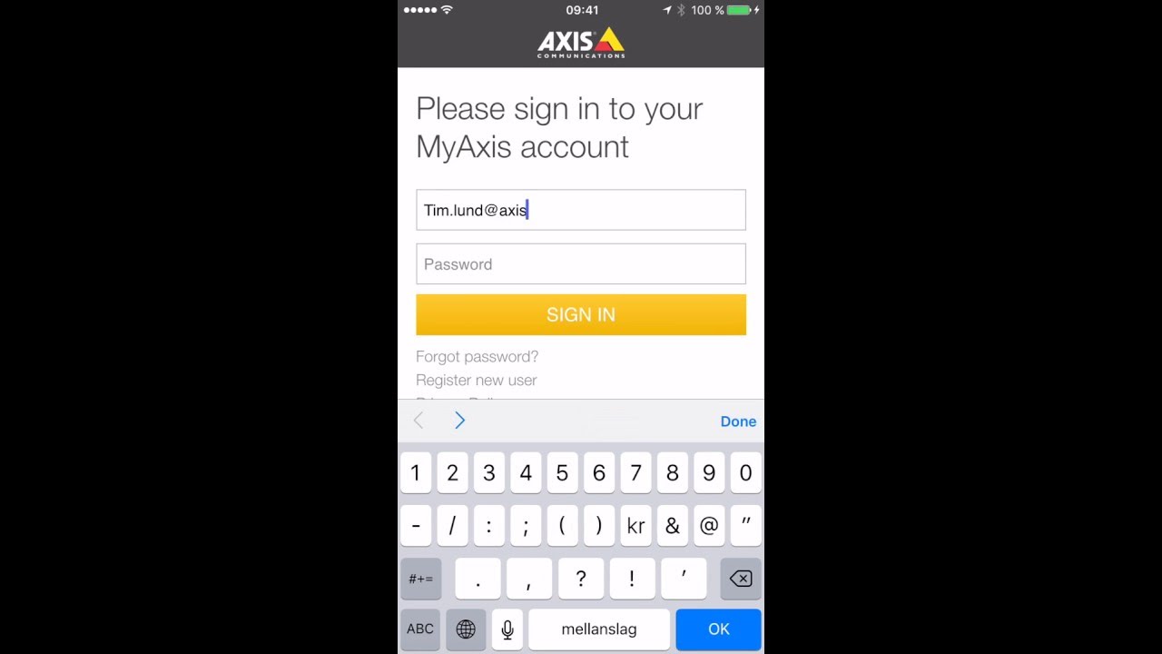 AXIS Mobile Viewing App (iOS) - Sign in - YouTube