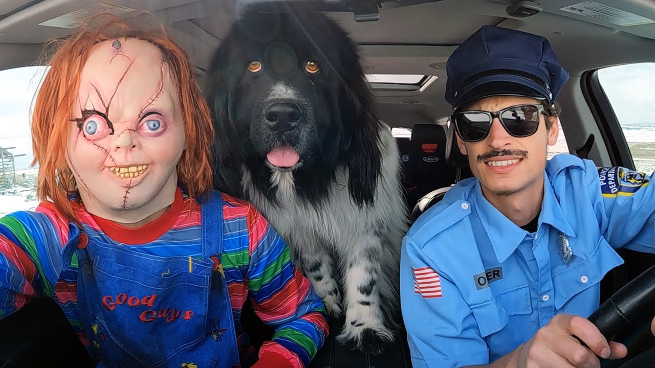 Chucky ESCAPES Police Car ride Chase - YouTube