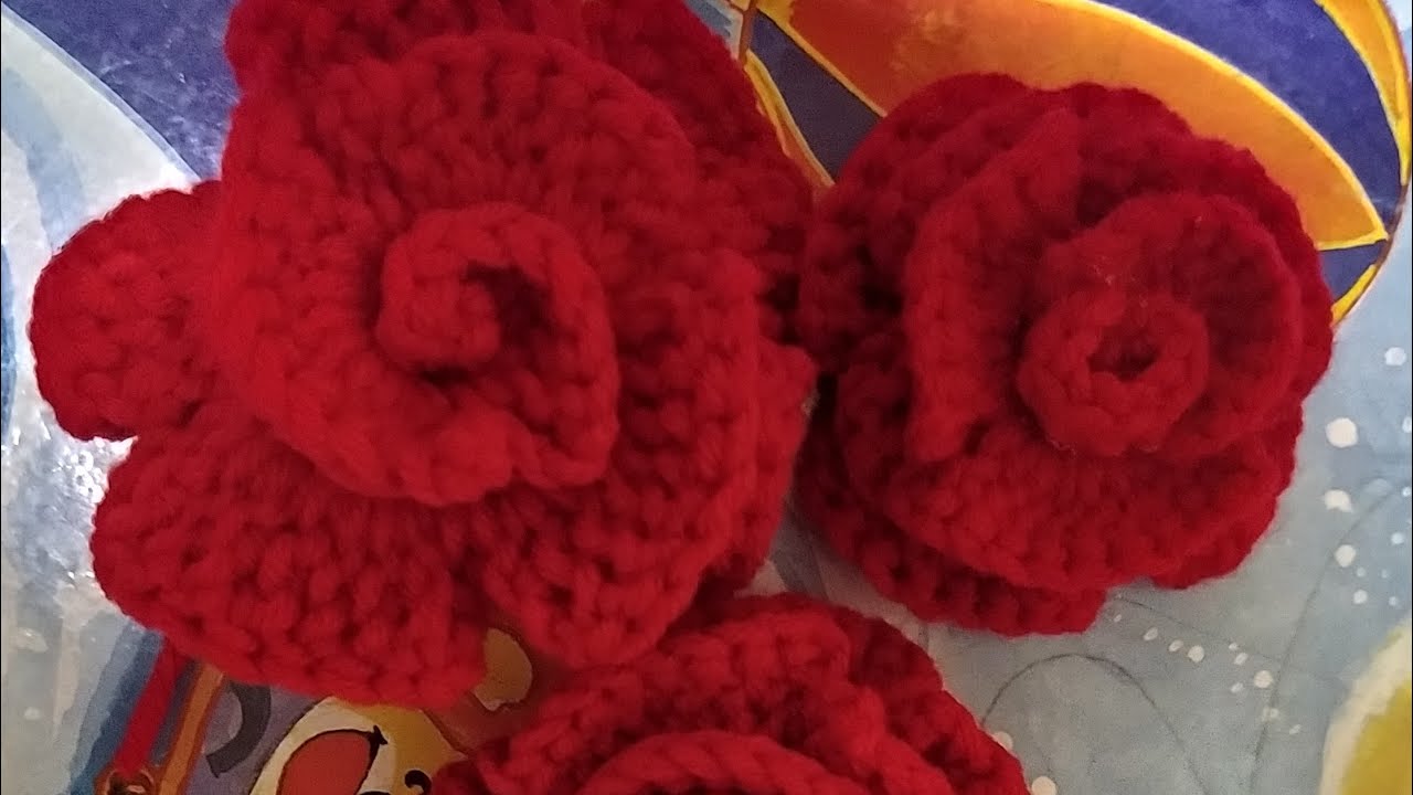 Tutorial membuat bunga ros yang cantik( beautiful rose crochet) - YouTube