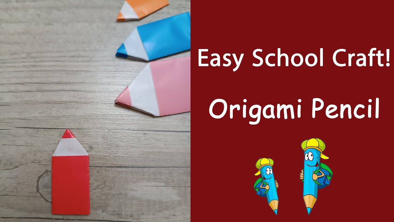 Origami Pencil Tutorial 💥|Easy School Craft💣|Easy Origami🤩|Origami for ...