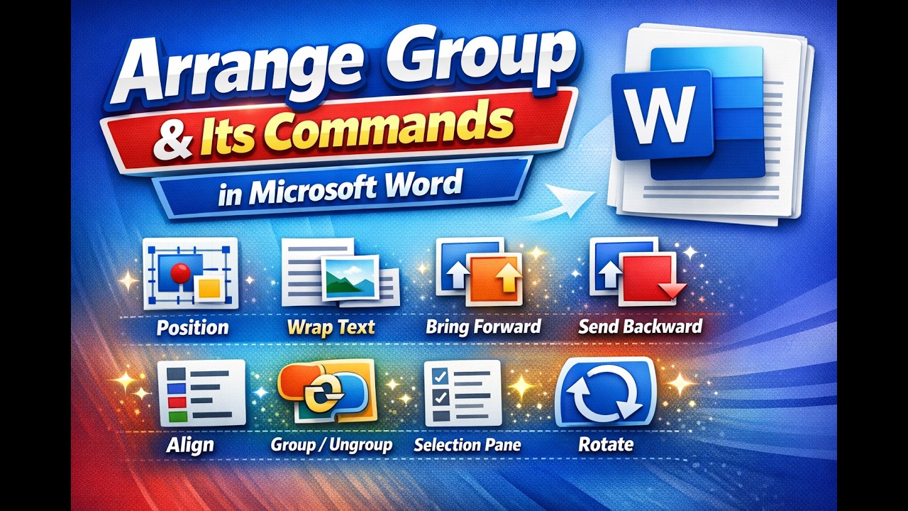 Arrange Group and Its Commands in Microsoft Word - YouTube