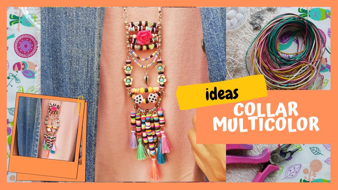 DIY ¿Cómo hacer un collar multicolor?| Fácil en casa. - YouTube