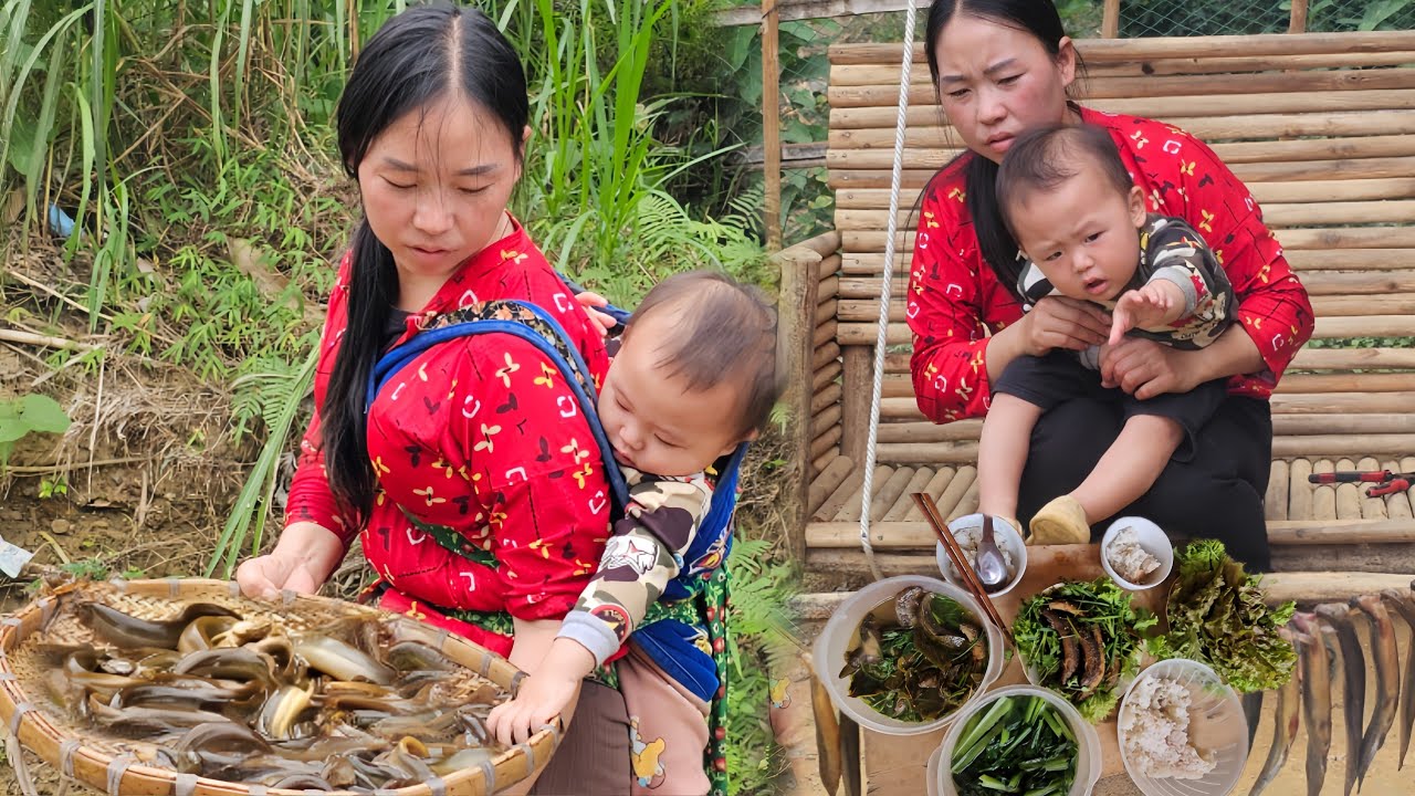 single mother: catch stream fish, smoke stream fish and prepare ...