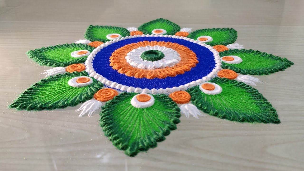 Republic day rangoli Design 🇮🇳 | 26 January rangoli | Independence Day ...