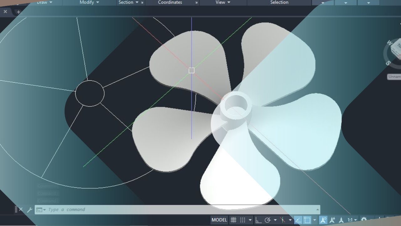 AutoCAD 3D Fan, Basic Modeling | 3d Objects - YouTube