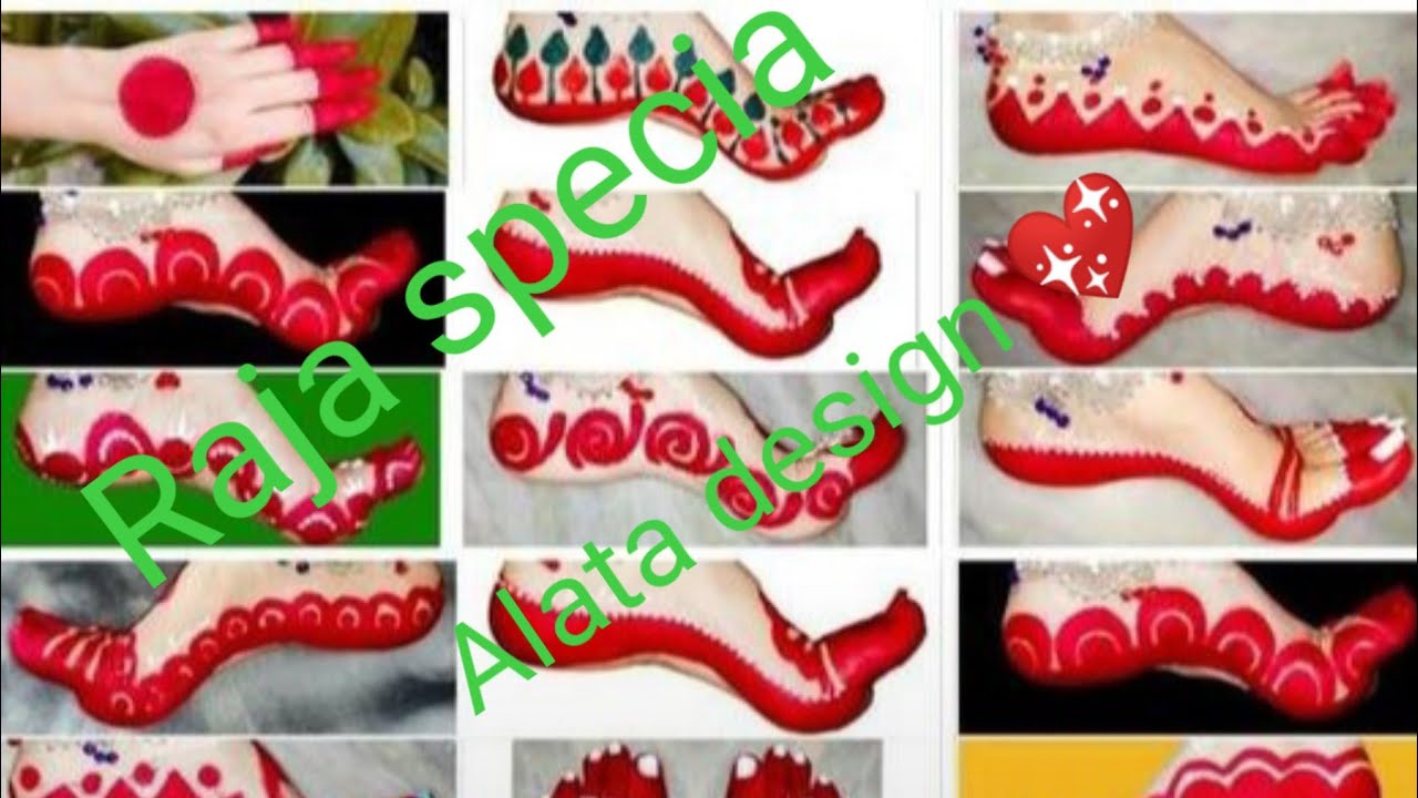 Raja special Alata design 💖 santoshi design 💗💗💗 - YouTube
