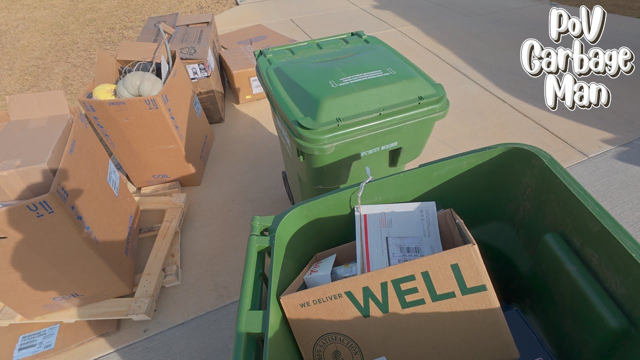 Garbage Man POV - large piles of manual colection garbage | 4K Full UHD ...