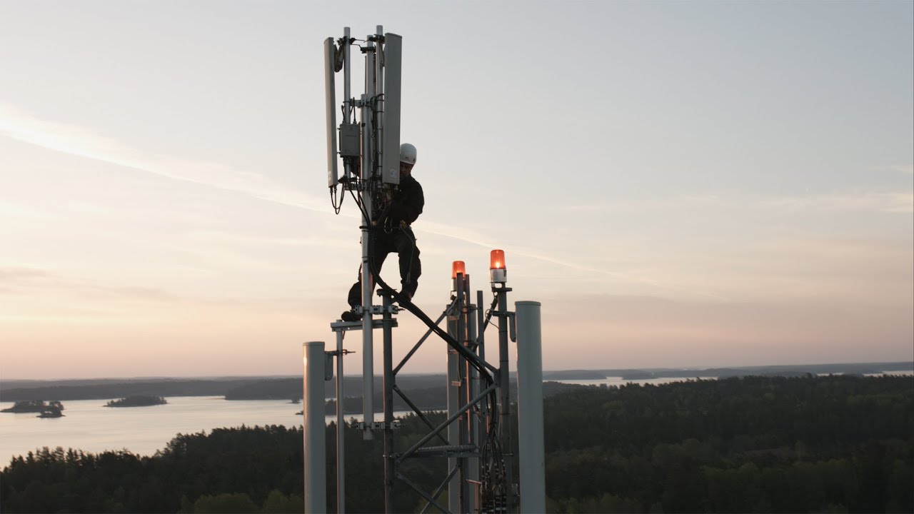 1111. Telemast (Telecommunications mast) Drone Stock Footage Video ...