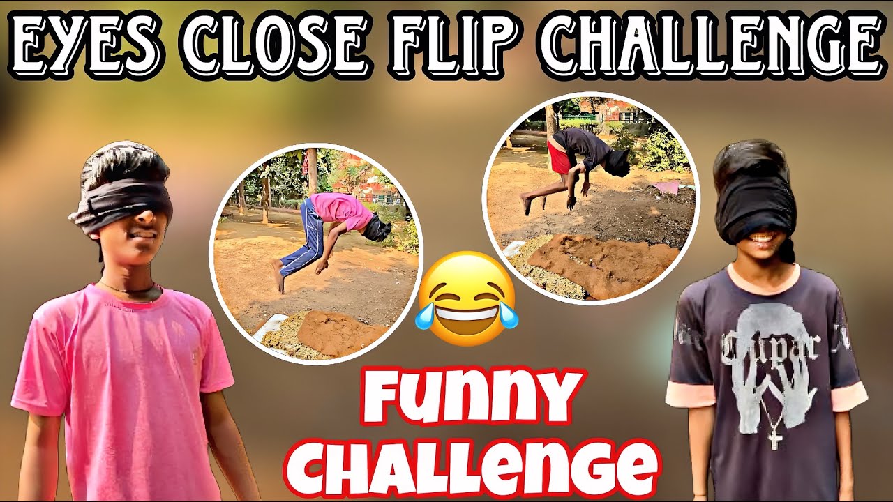👀 Eyes Close Flip Challenge ||😂 Funny Challenge || Easy Close Flip Game ...
