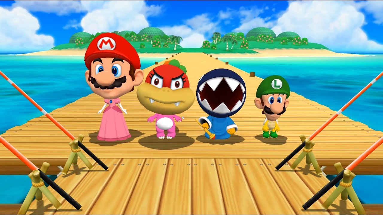 Mario Party 9 "A Dramatic Fishing Battle: Peach, Birdo, Kamek and Koopa ...