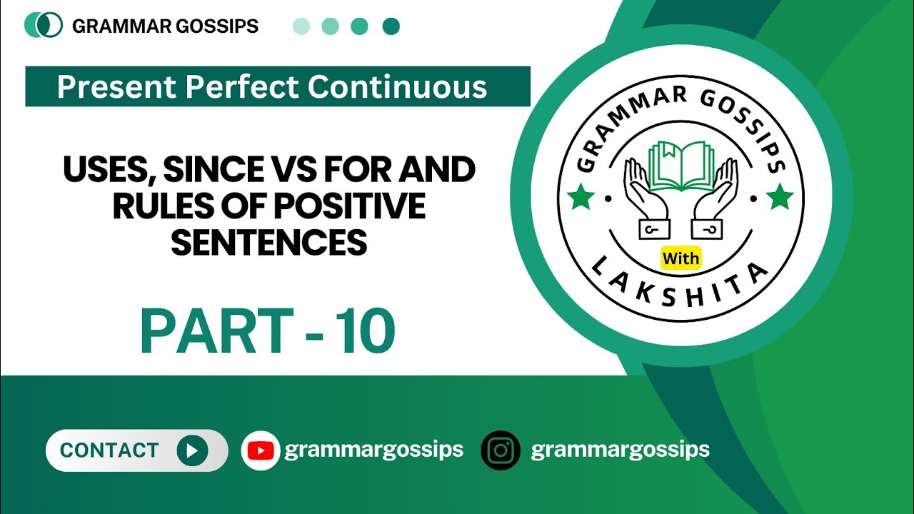Present Perfect Continuous Tense - Uses, Since vs For and Rules of ...