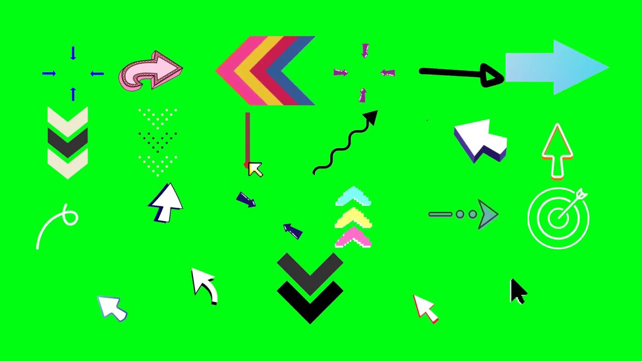 🔴 ARROW OVERLAY PACK 2 Animation Effects GREEN SCREEN - YouTube