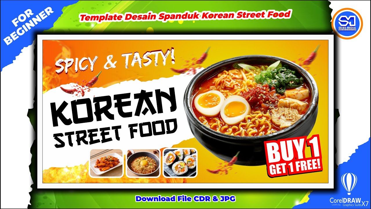 Download Template Spanduk Korean Street Food Keren & Kekinian ...