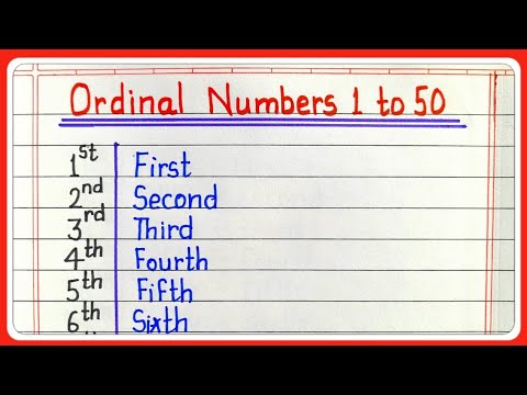 Ordinal numbers 1 to 50 || 1 se 50 tak Ordinal numbers || 1 to 50 ...