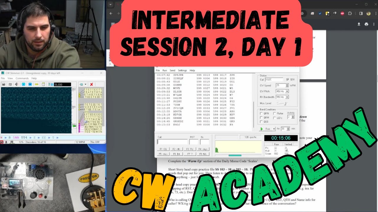 [EN SUB] CW Academy Intermediate - Session 2 Day One [practice CW] - YouTube