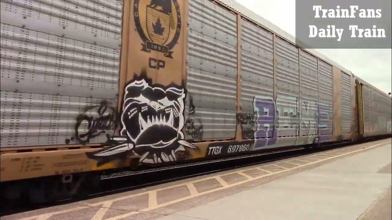 Autoracks Train CN 274 CN 2265 & CN 5761 Locomotives Sarnia Ontario - YouTube