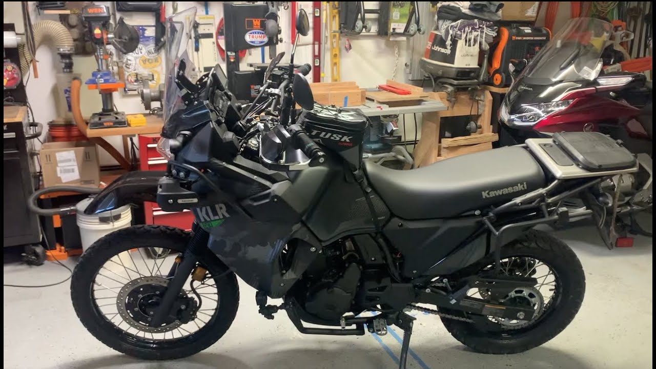 2022 KLR650 windscreen riser install - YouTube