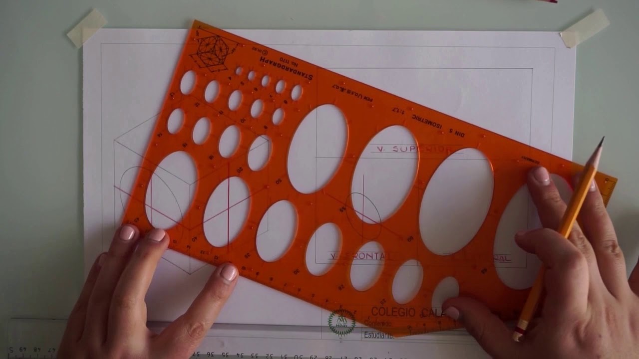 Trazo de elipses y óvalos con plantilla - YouTube