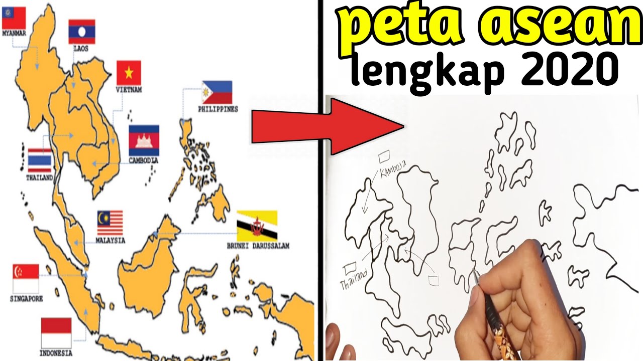 Lengkap!! Menggambar peta asean terbaru - YouTube