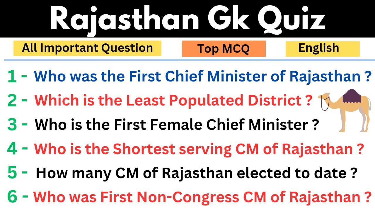 Rajasthan Gk in English Part-3 // Rajasthan Gk question and answer in ...