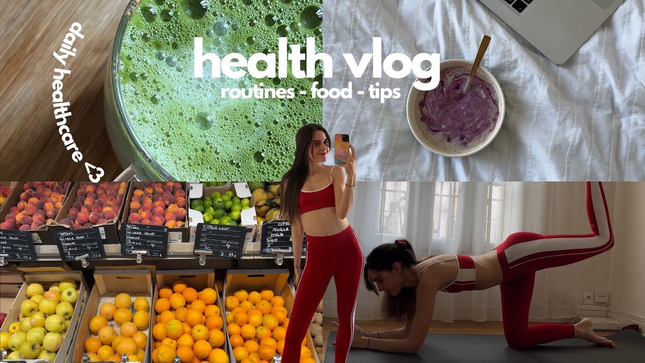 health vlog - food / workout / daily routines to live well 🍵🧘🏻‍♀️🌱 ...