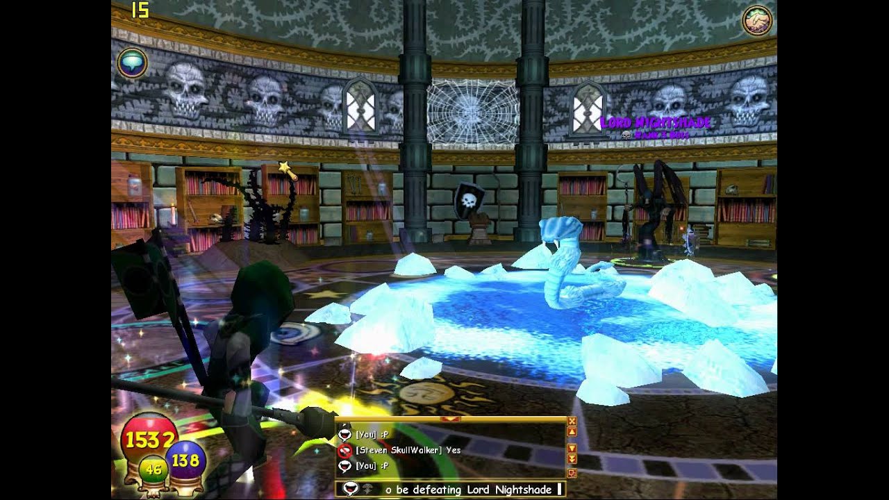 Wizard101 Lvl 35 Necromancer (DEATH) Defeating Lord NightShade - YouTube