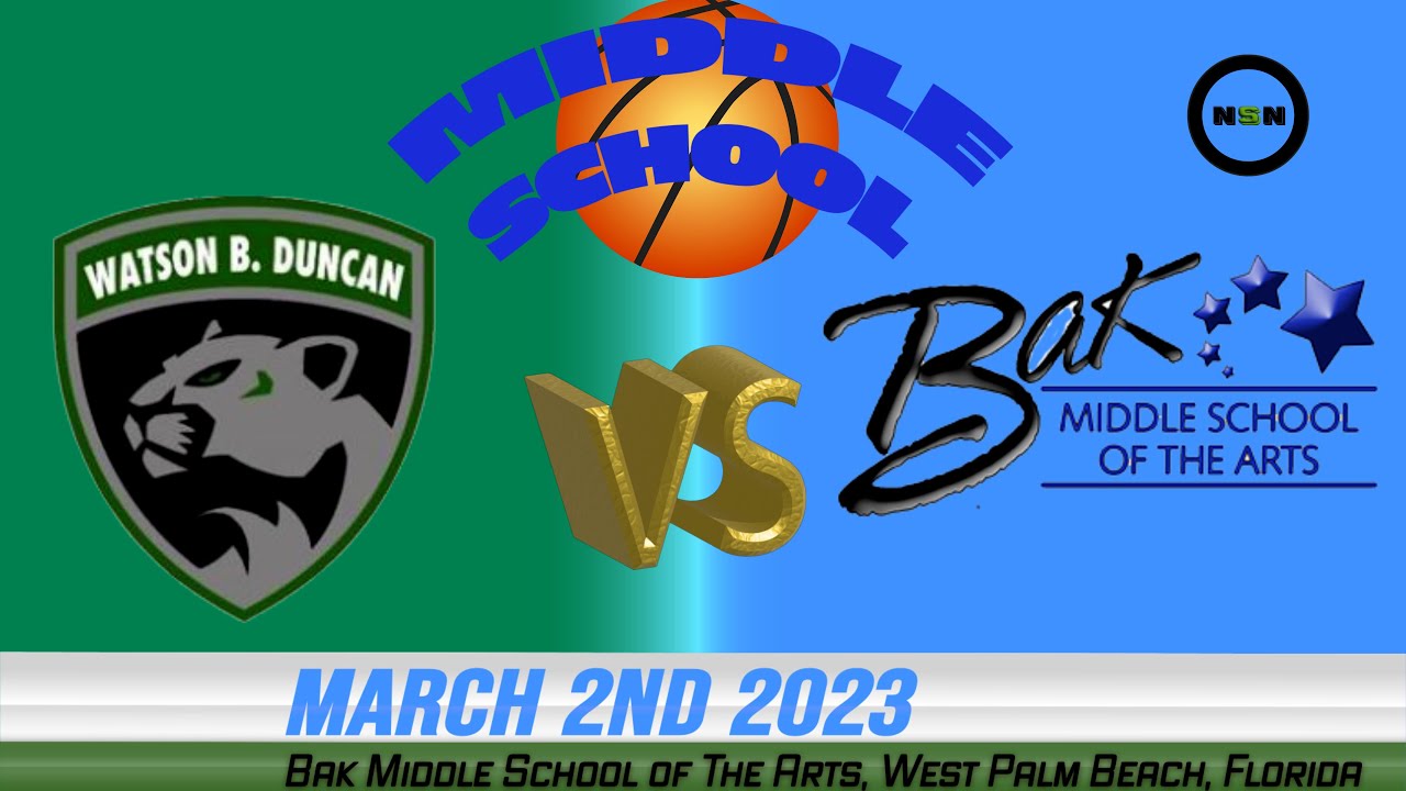 3/2/2023 Watson B. Duncan vs Bak School of The Arts middle school boys ...