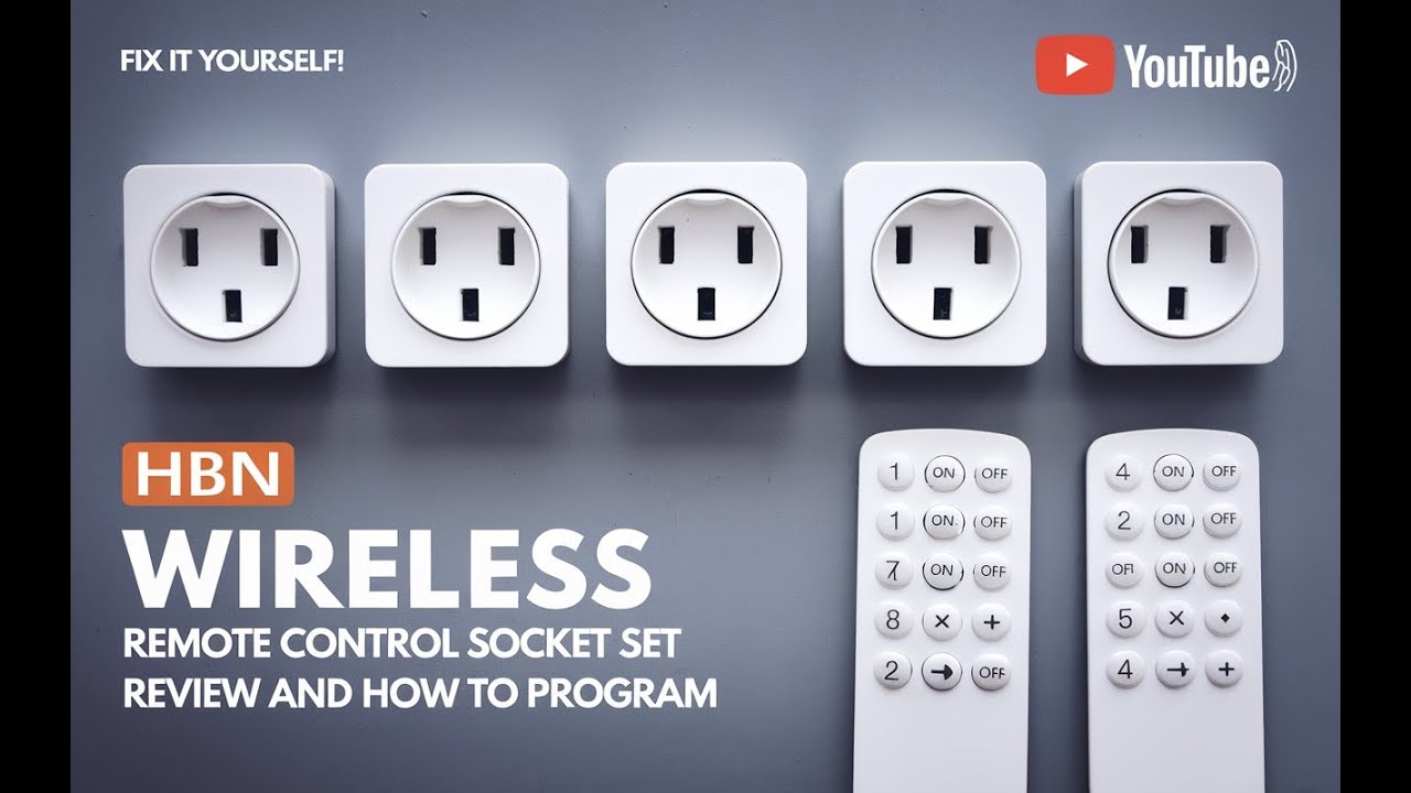 HBN Wireless Remote Control Socket Set Review and How To Program - YouTube