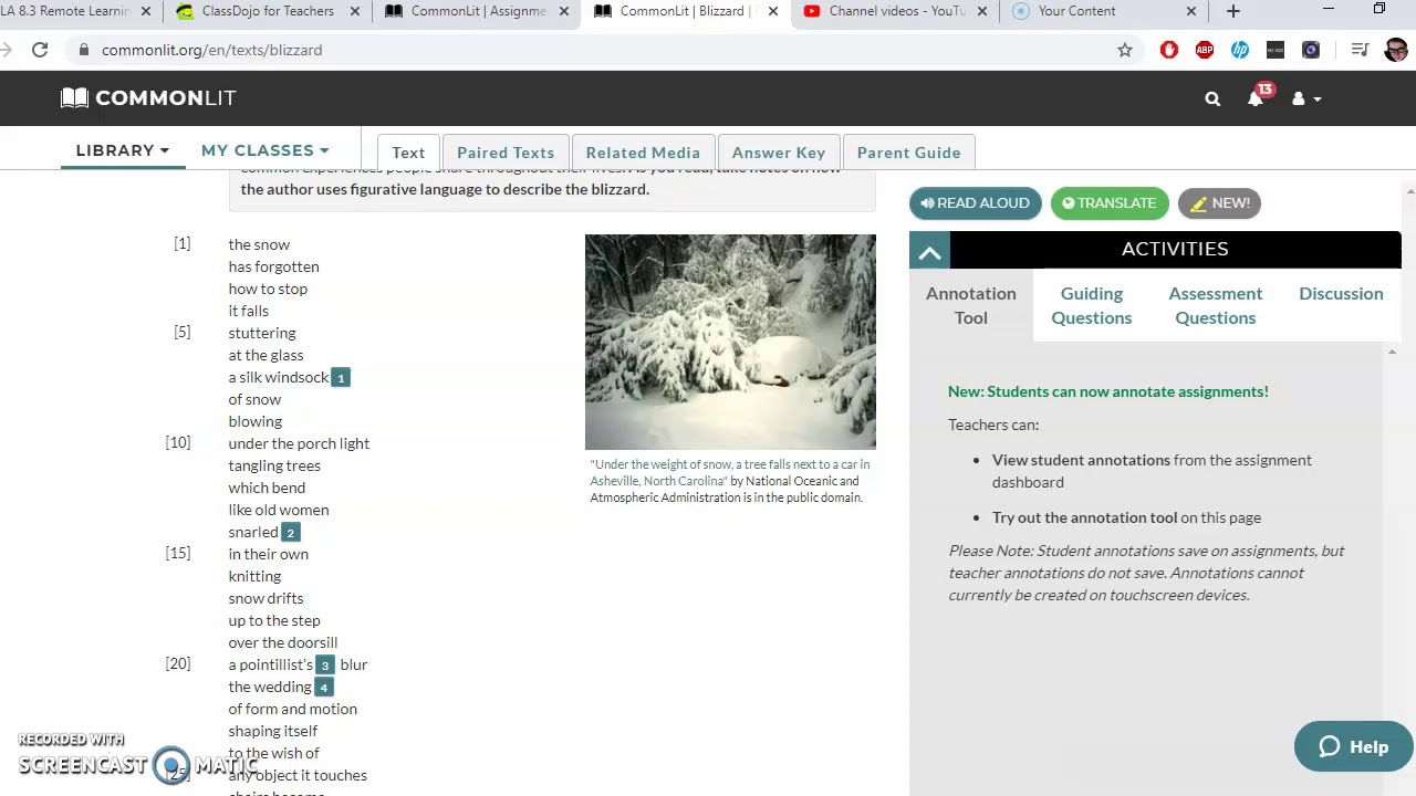 Blizzard Poem_Analysis for 8.3 - YouTube