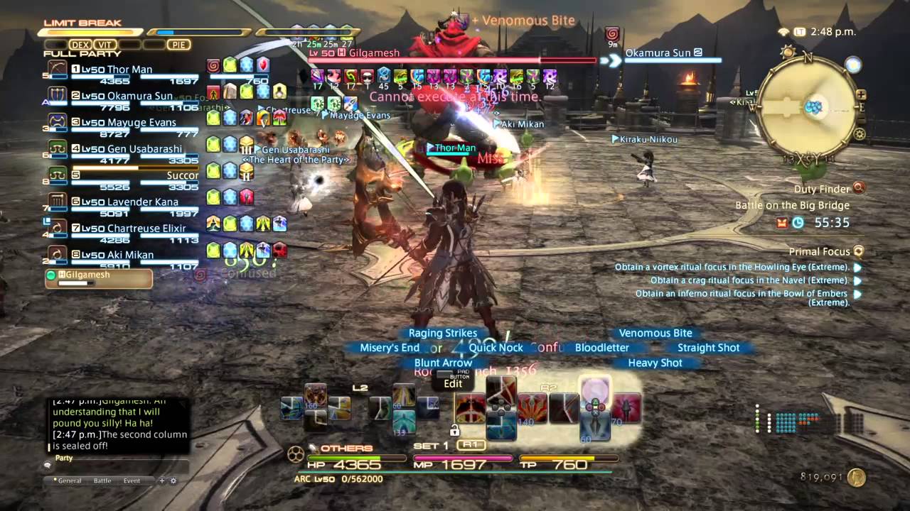 BATTLE OF BIG BRIDGE FINAL FANTASY XIV: A Realm Reborn - YouTube