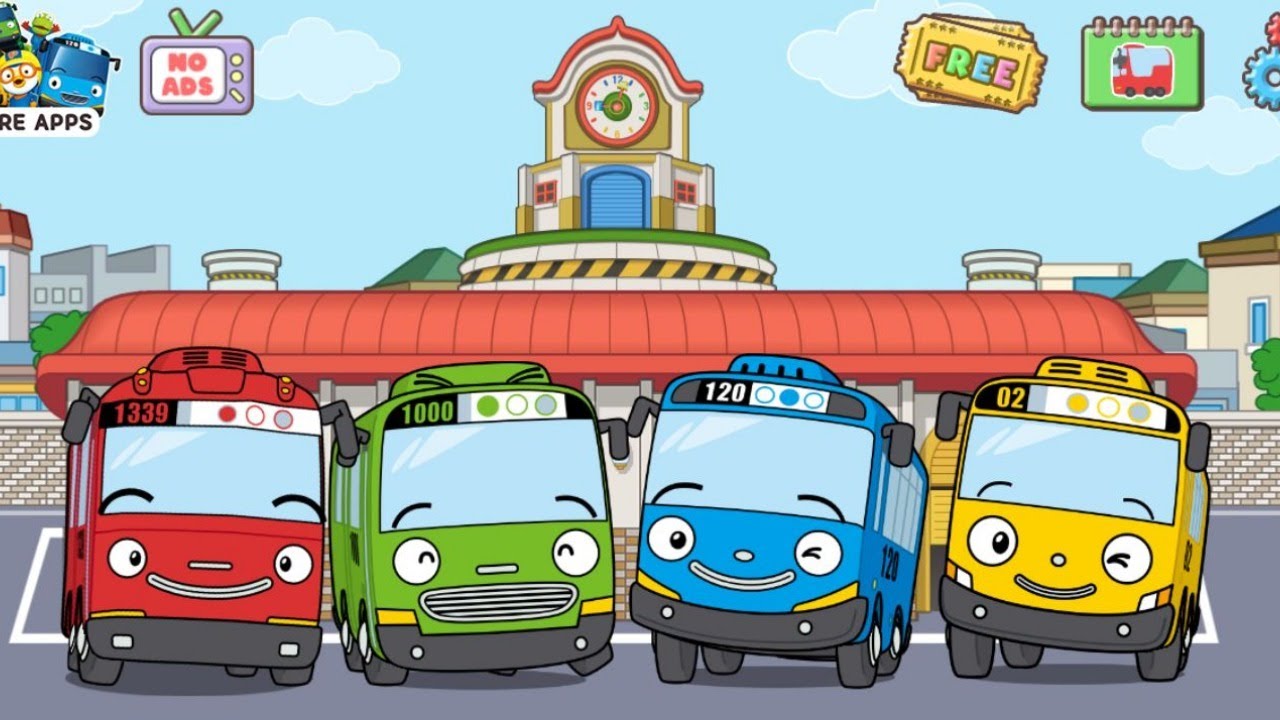 TAYO The Little Bus | TAYO Bus Cartoon repair and wash garage fun game ...