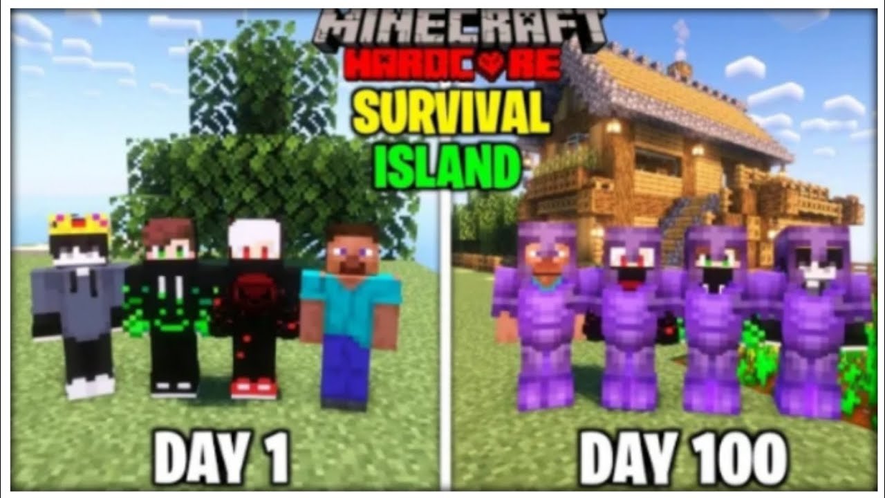 We Survived 100 Days On a SURVIVAL ISLAND In Minecraft Hardcore | 4 ...
