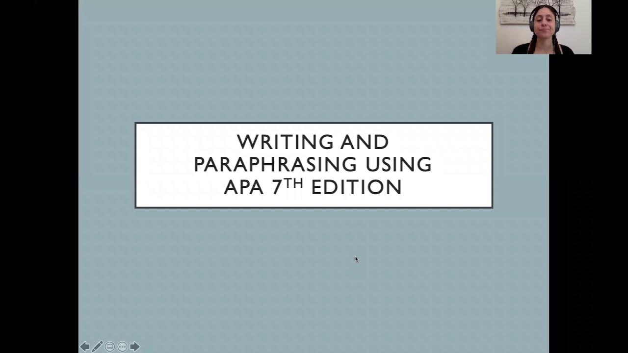 Writing and Paraphrasing with APA 7th Edition - YouTube