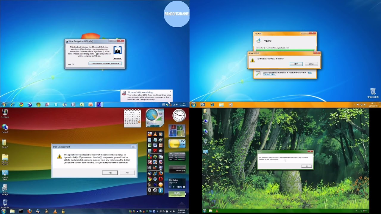 Windows 7 Crazy Error Battle - YouTube