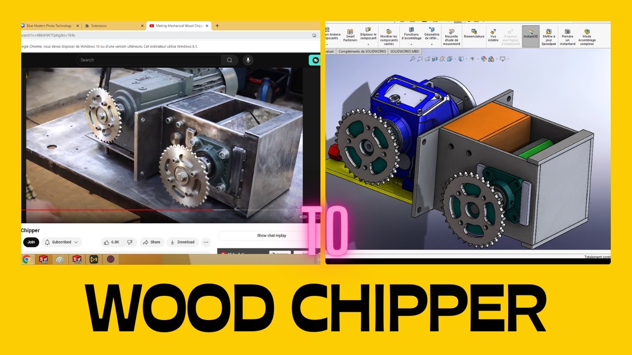 watch this cad project of wood chipper come alive step 9 : create the ...